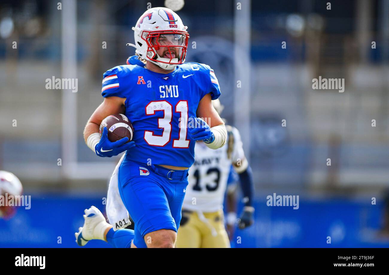 November 25, 2023: SMU Mustangs running back Tyler Lavine runs towards ...