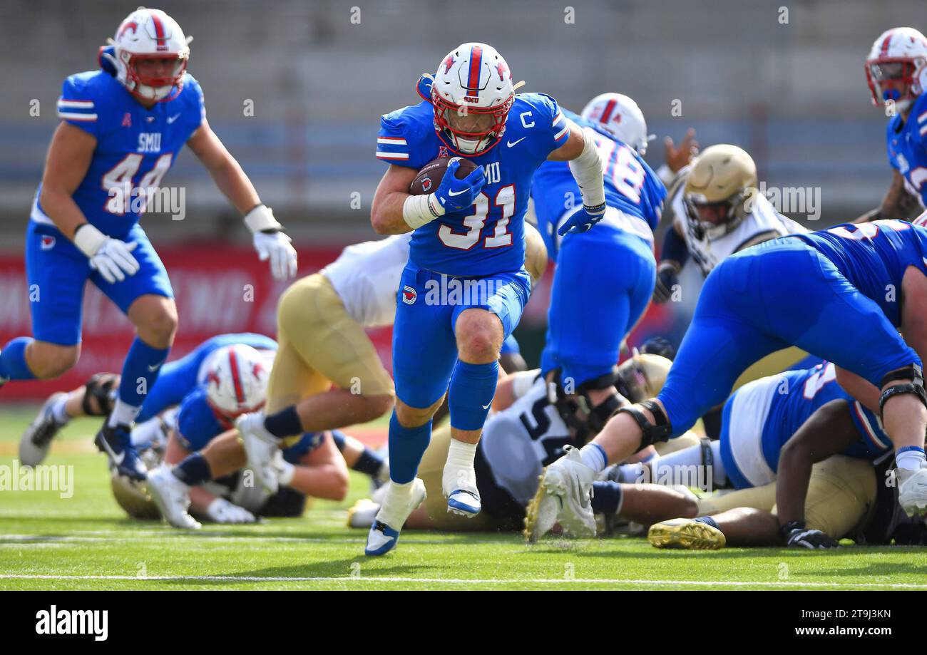 November 25, 2023: SMU Mustangs running back Tyler Lavine runs upfield ...