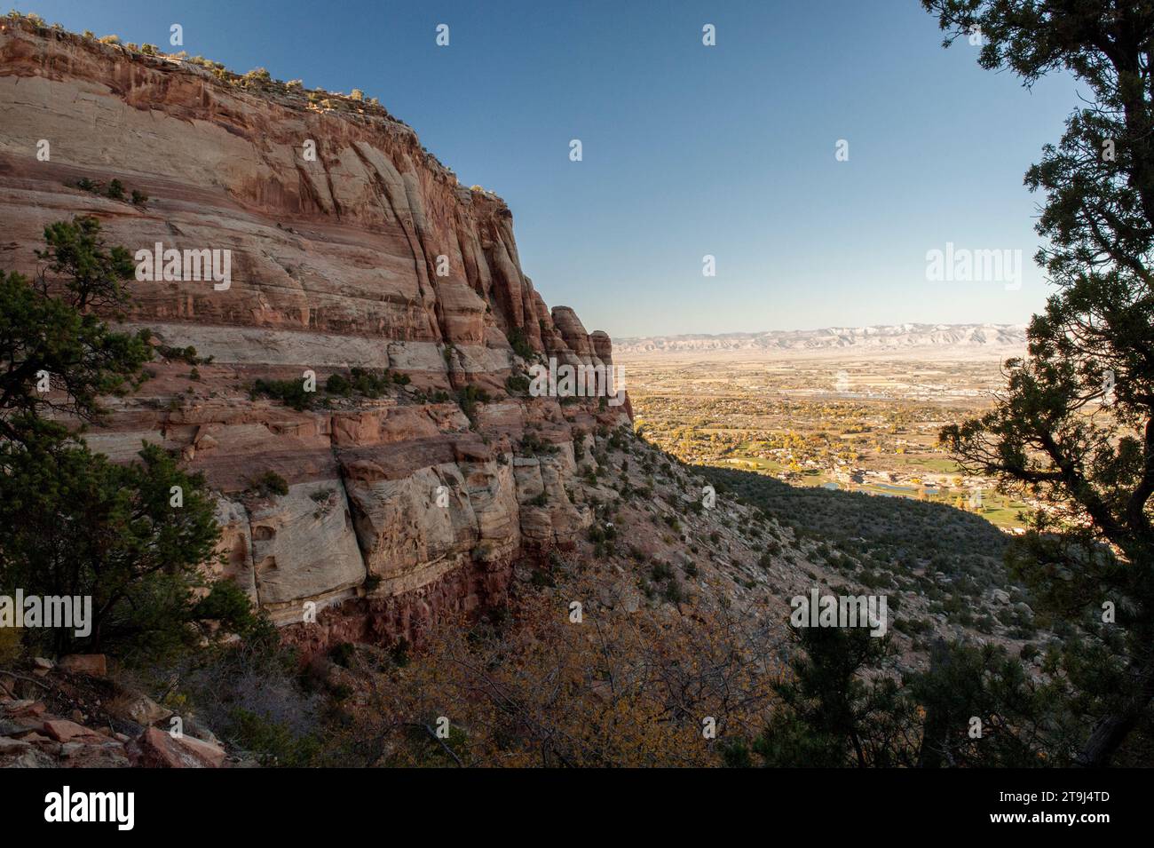 Wingate sandstone cliffs of the Colorado National Monument, as seen ...