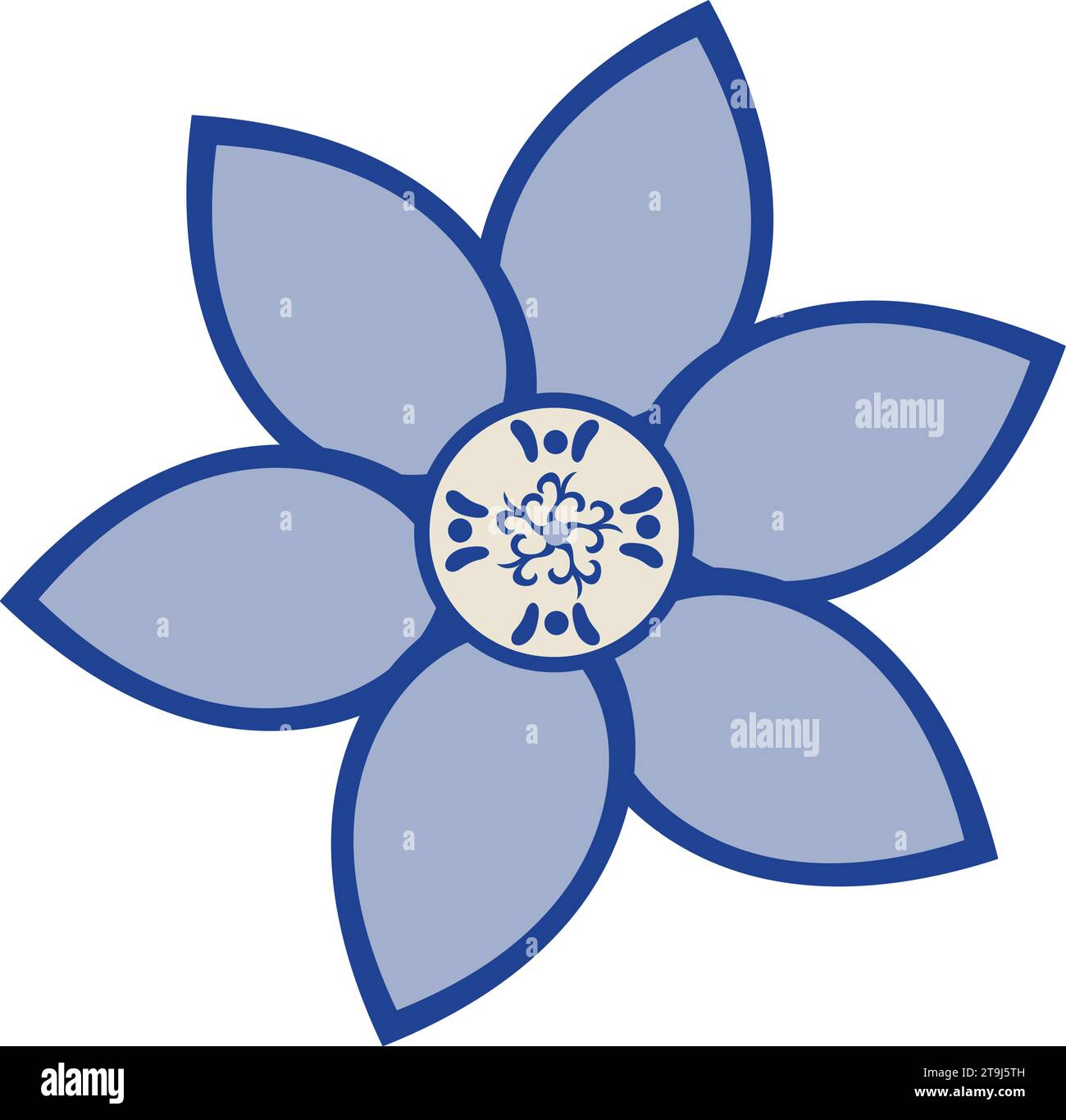chinese porcelain flower of blue color vector isolated Stock Vector ...