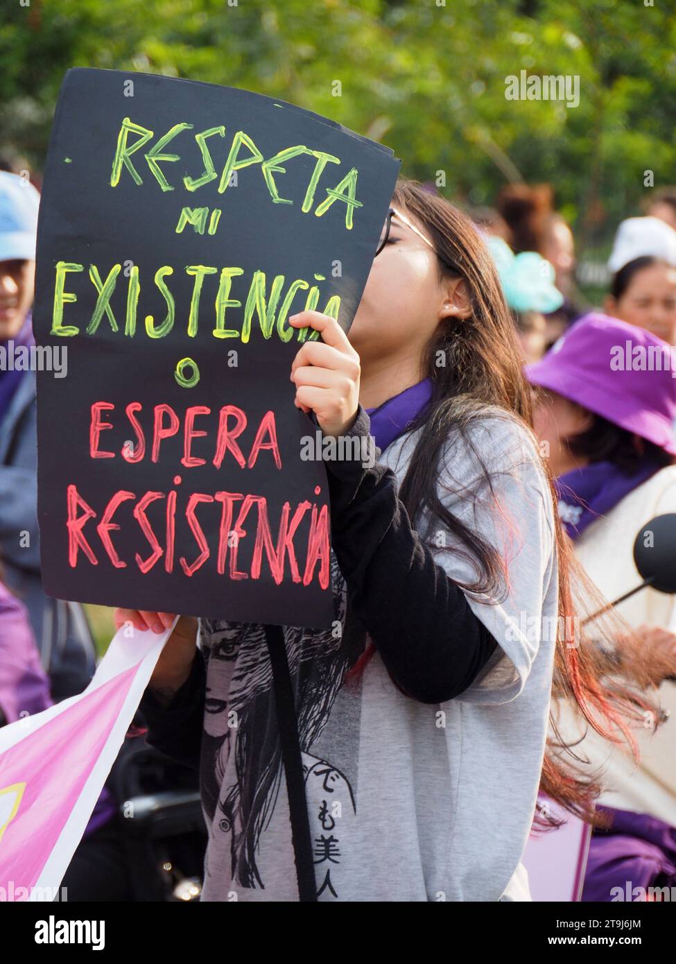 Lima, Peru. 25th Nov, 2023. "Respect my existence or expect resistance ...