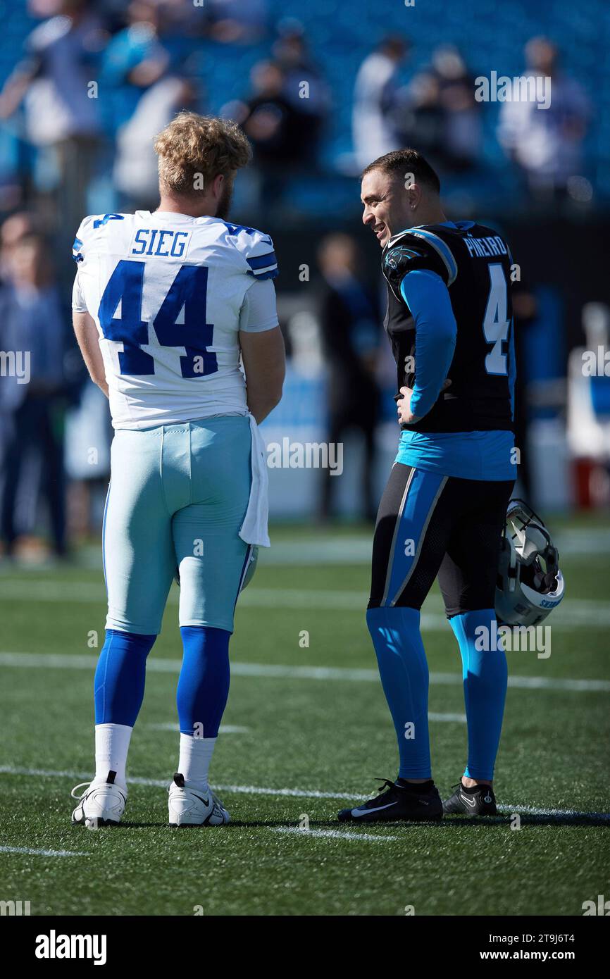 Dallas Cowboys long snapper Trent Sieg (44) chats with Carolina ...