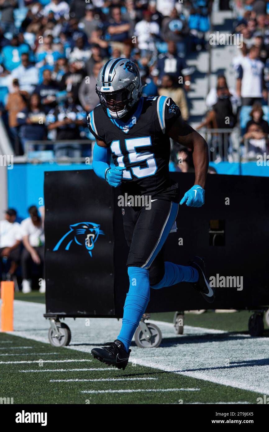 Carolina Panthers wide receiver Jonathan Mingo (15) takes the field ...