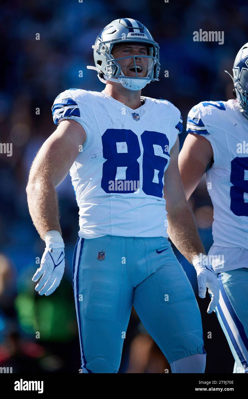 Dallas Cowboys tight end Luke Schoonmaker (86) celebrates after ...