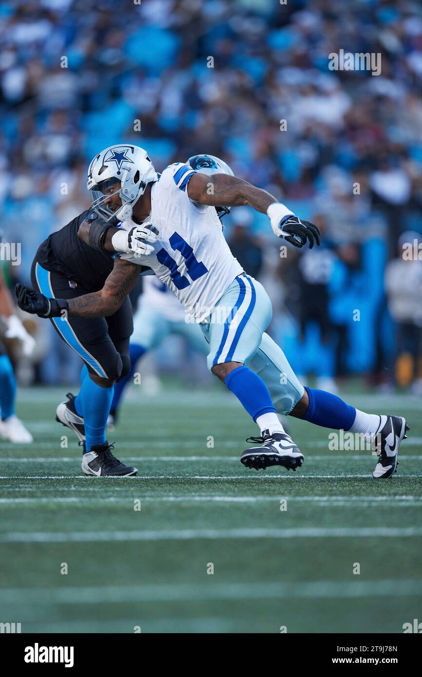 Dallas Cowboys linebacker Micah Parsons (11) works to get around ...