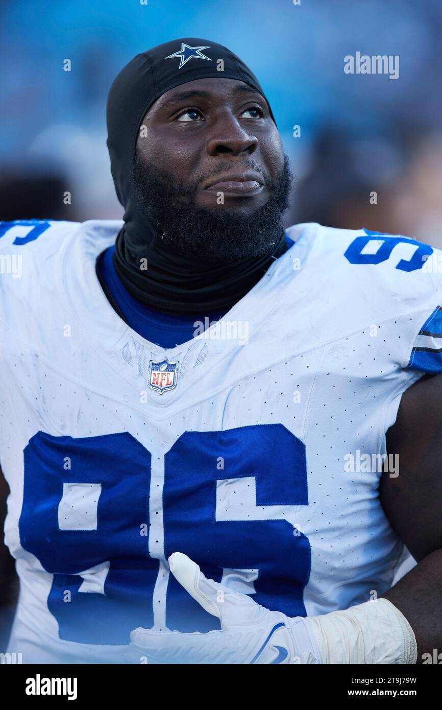 Dallas Cowboys defensive tackle Neville Gallimore (96) looks up at the ...