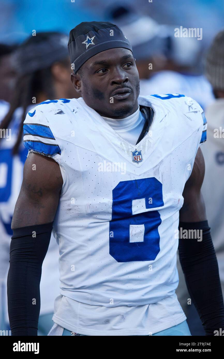Dallas Cowboys safety Donovan Wilson (6) on the sideline during an NFL ...