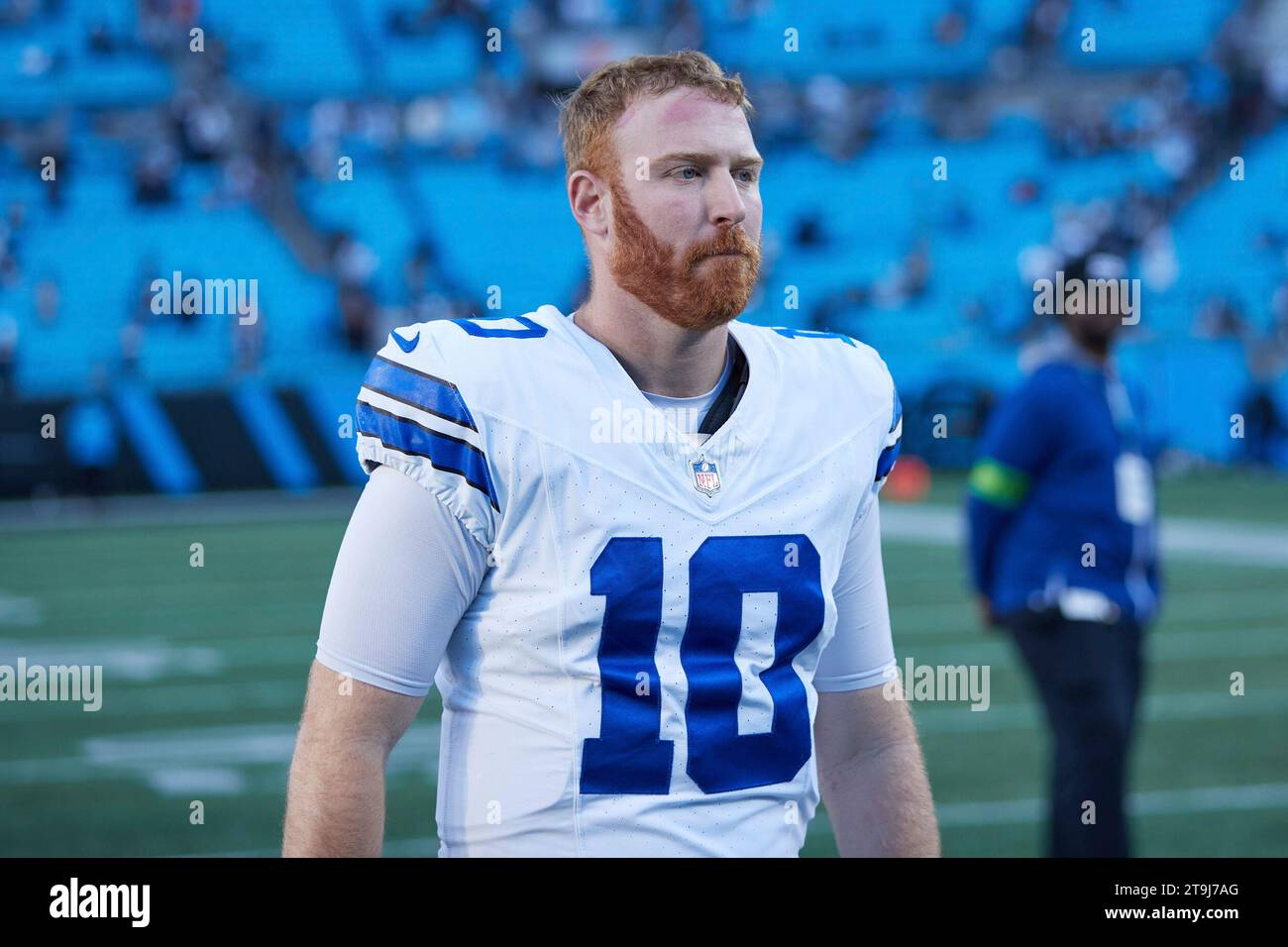 Dallas Cowboys quarterback Cooper Rush (10) walks off the field ...