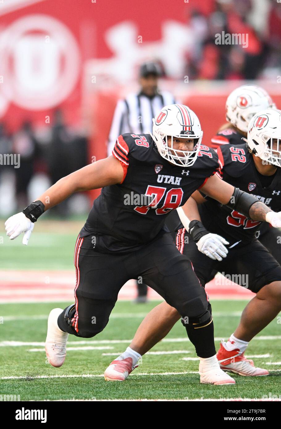SALT LAKE CITY, UT - NOVEMBER 25: Utah Utes offensive lineman Sataoa ...