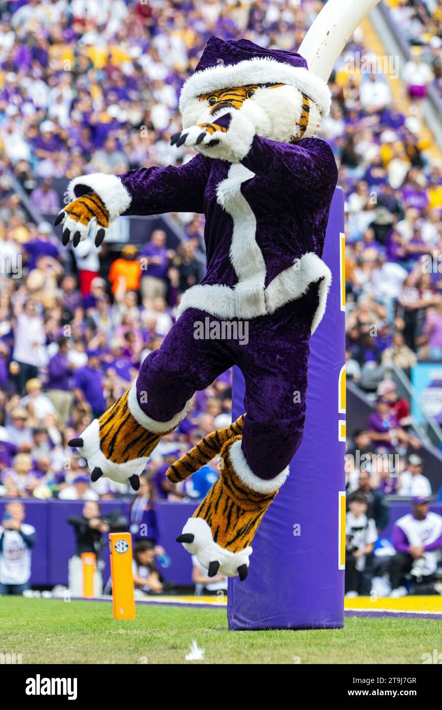 BATON ROUGE, LA - NOVEMBER 25: LSU Tigers mascot Mike entertains the ...