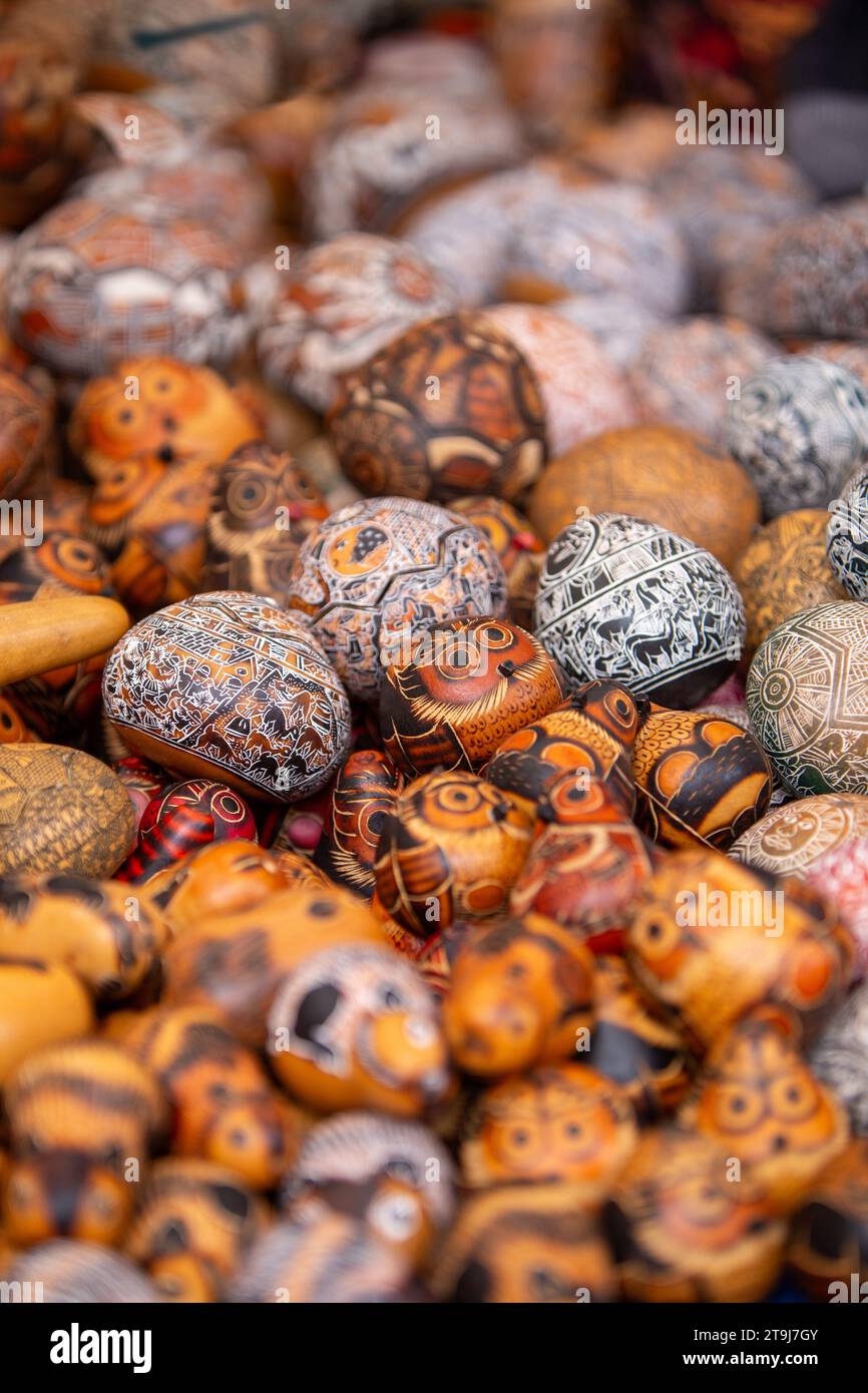 Various Peruvian Souvenirs at the market Stock Photo - Alamy