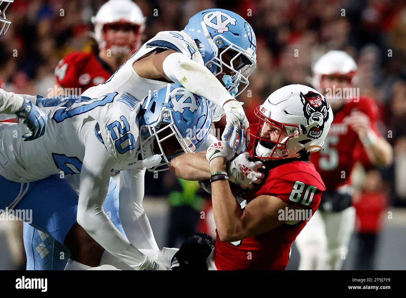 North Carolina State wide receiver Bradley Rozner holds on to the ball ...