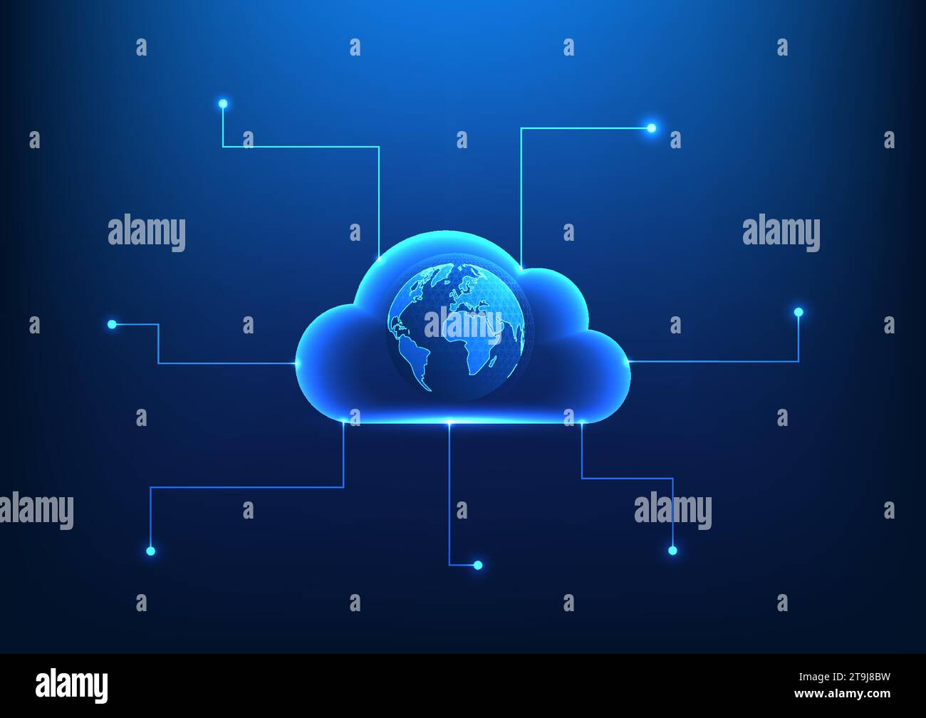 cloud technology Inside is a globe ready to connect to a circuit. It ...