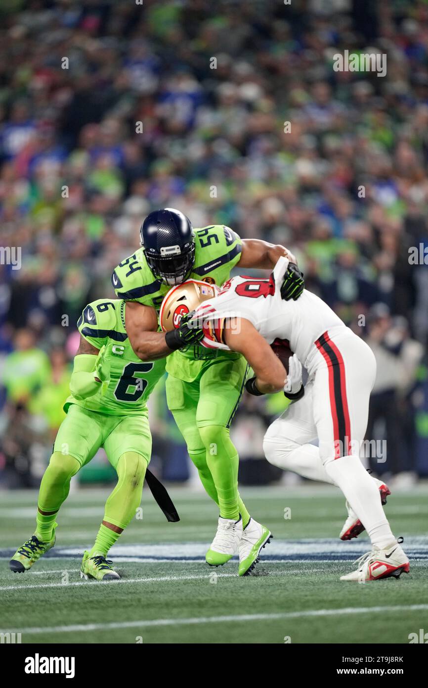 Seattle Seahawks linebacker Bobby Wagner (54) makes a tackle during an ...