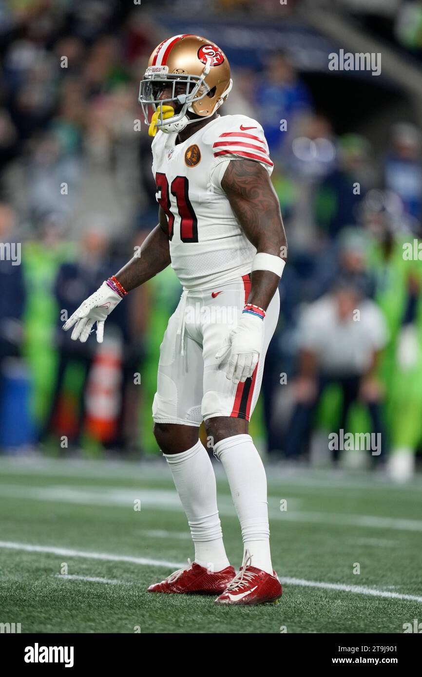 San Francisco 49ers safety Tashaun Gipson Sr. (31) looks on during an ...