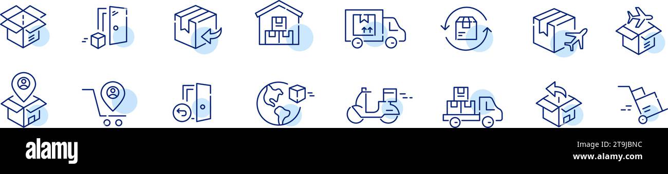 Delivery, return, express courier service, truck and warehouse. Pixel ...