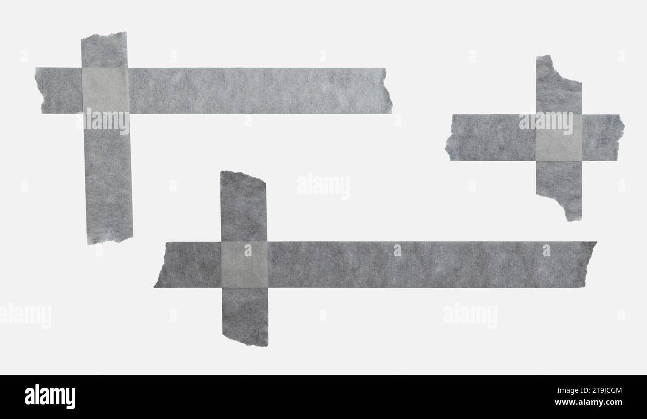 Silver corner from masking tape samples for designers Stock Photo - Alamy