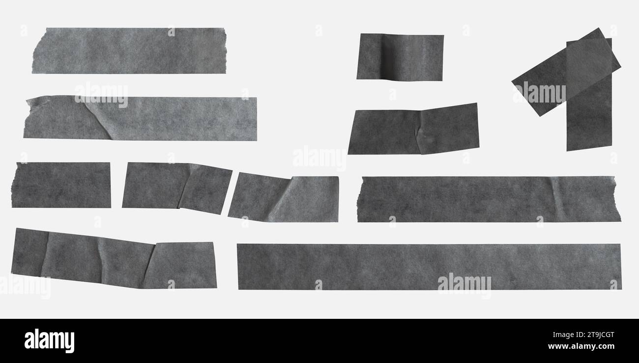 Set of grey tapes on white background. Silver grey repair duct tape ...