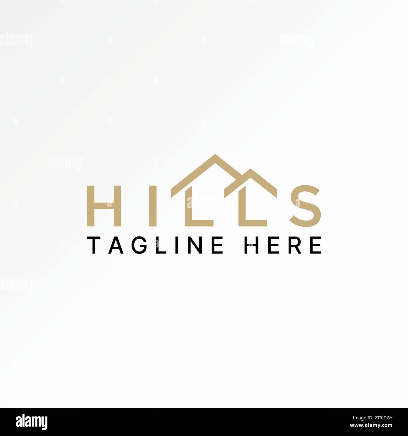 Logo design graphic concept creative premium abstract vector stock simple word HILLS font with ...