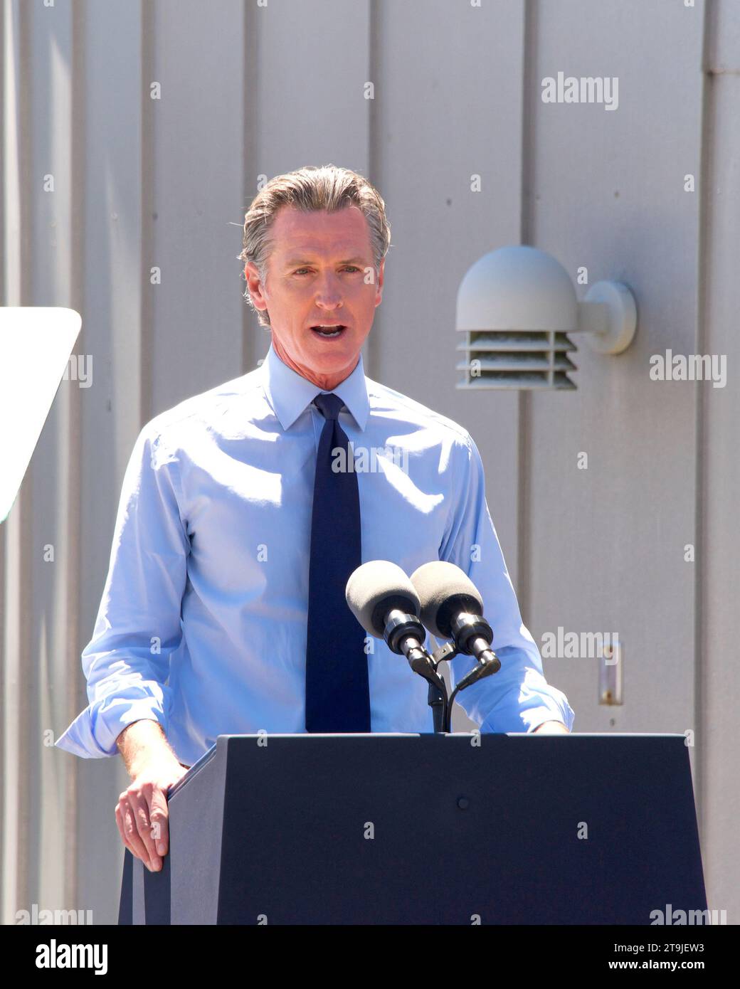 Oakland, CA - August 12, 2022: Governor Gavin Newsom speaking at the ...
