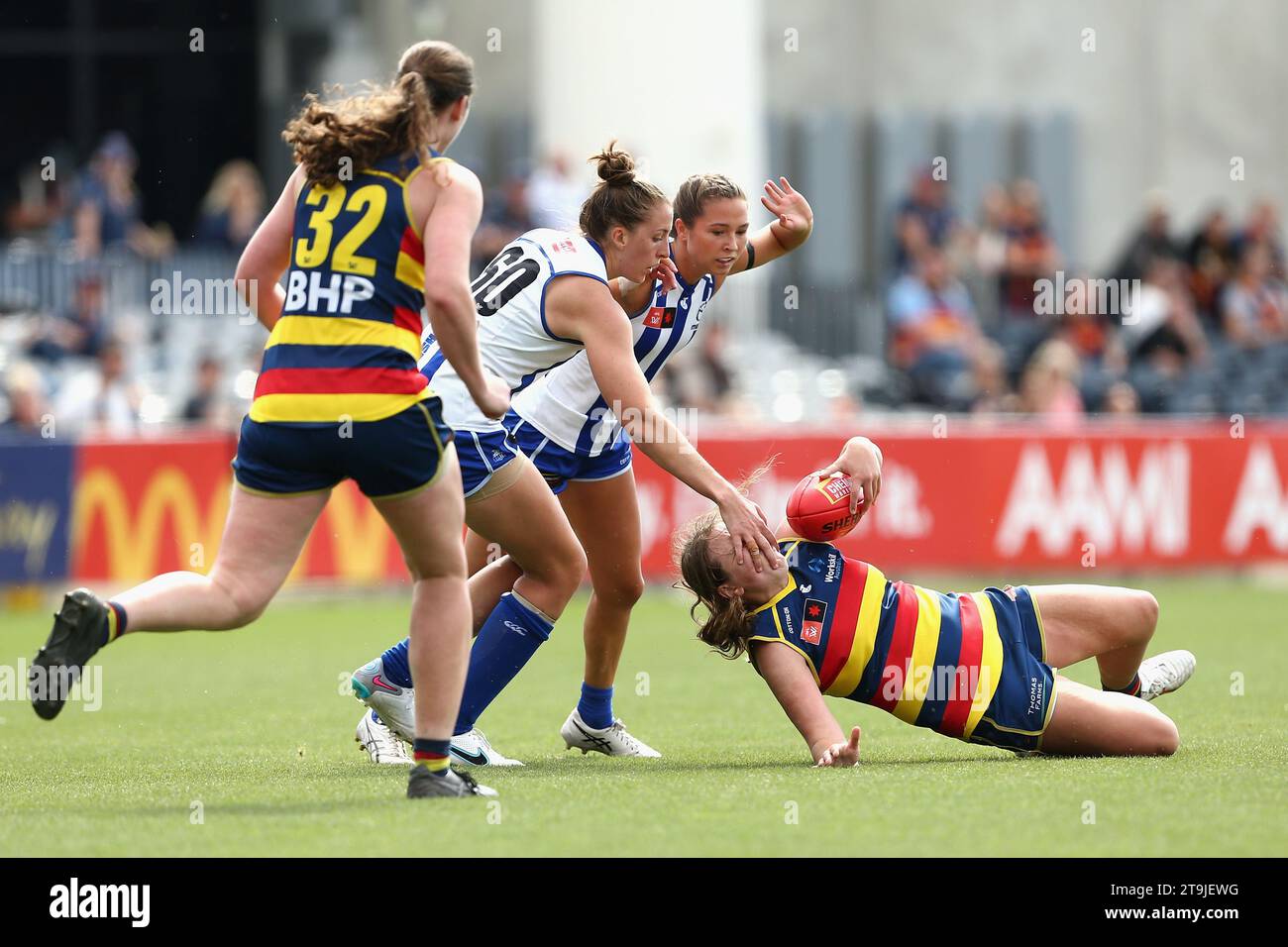 Melbourne, Australia. 26th Nov, 2023. Chelsea Biddell of the Crows is ...