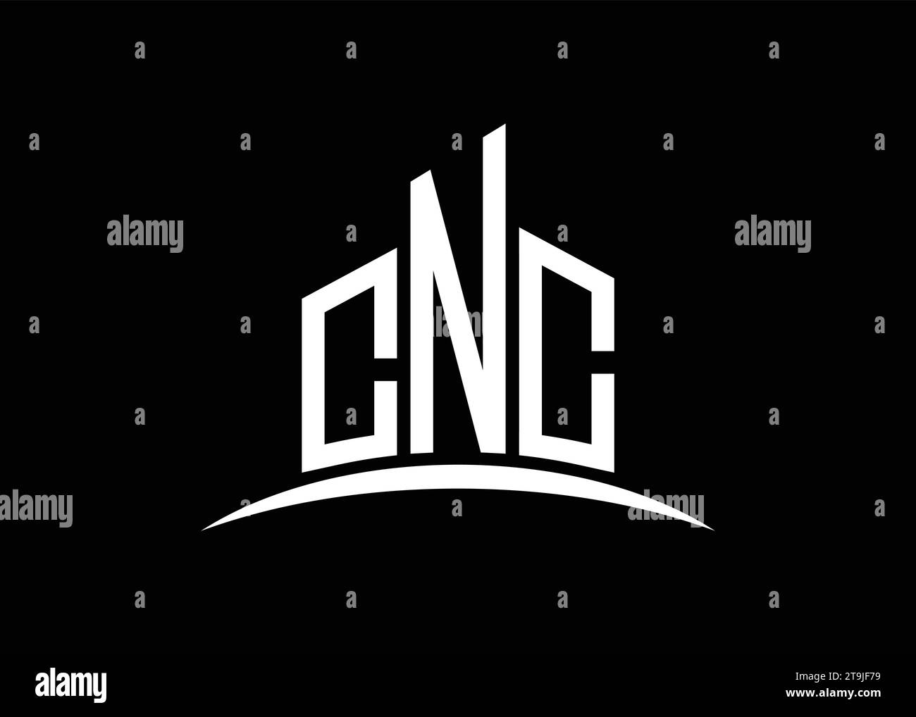 Letter CNC building vector monogram logo design template. Building ...