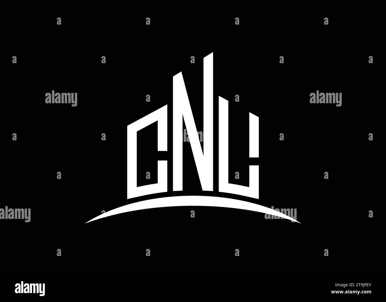 Letter CNL building vector monogram logo design template. Building ...