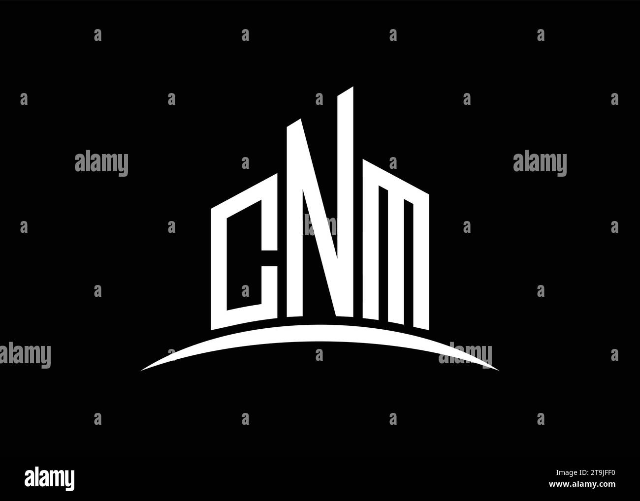 Letter CNM building vector monogram logo design template. Building ...