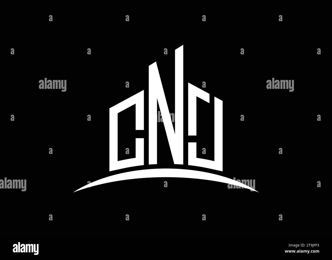 Letter CNJ building vector monogram logo design template. Building ...