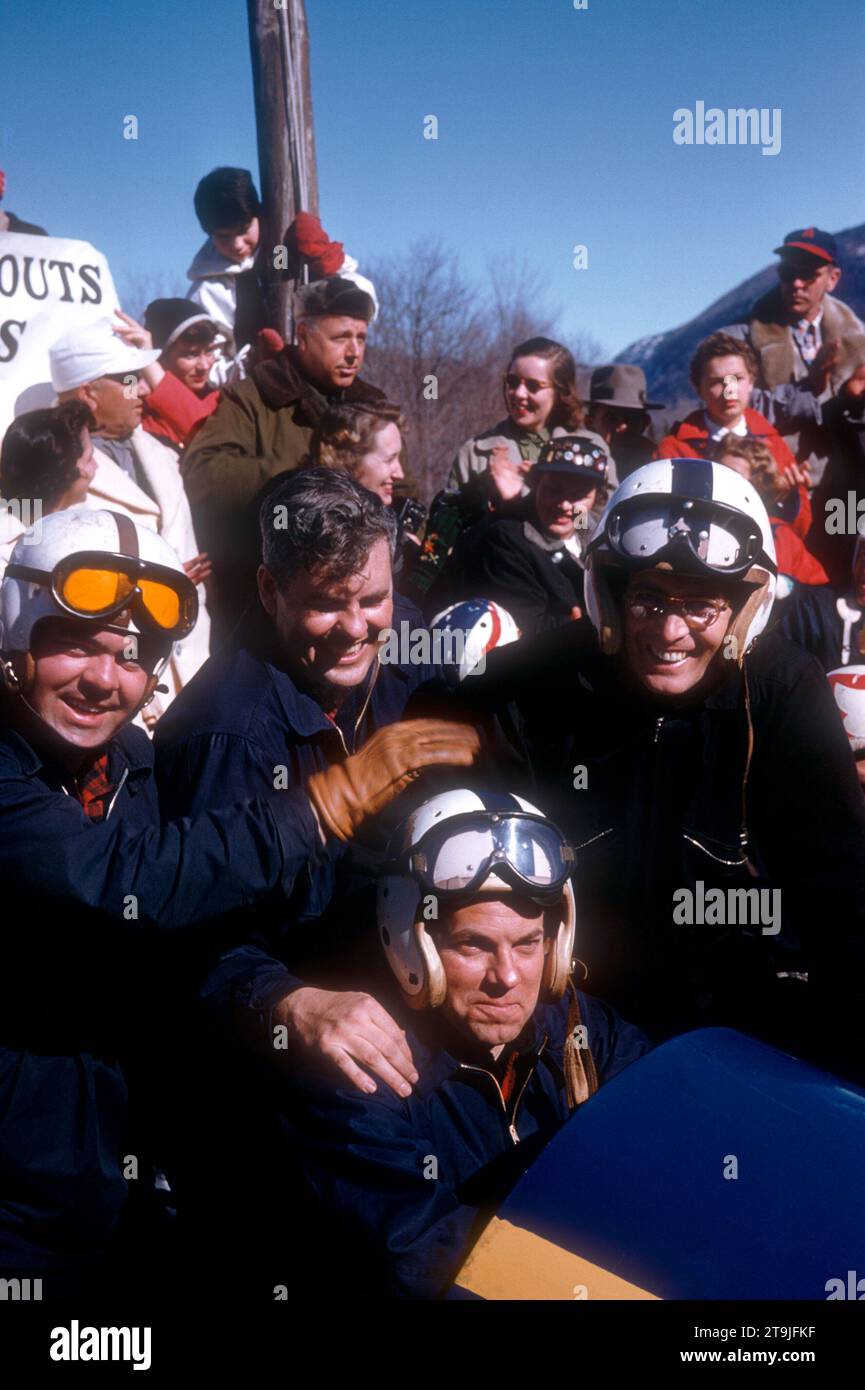 LAKE PLACID, NY - FEBRUARY 19: Driver Art Tyler (middle) of the United ...