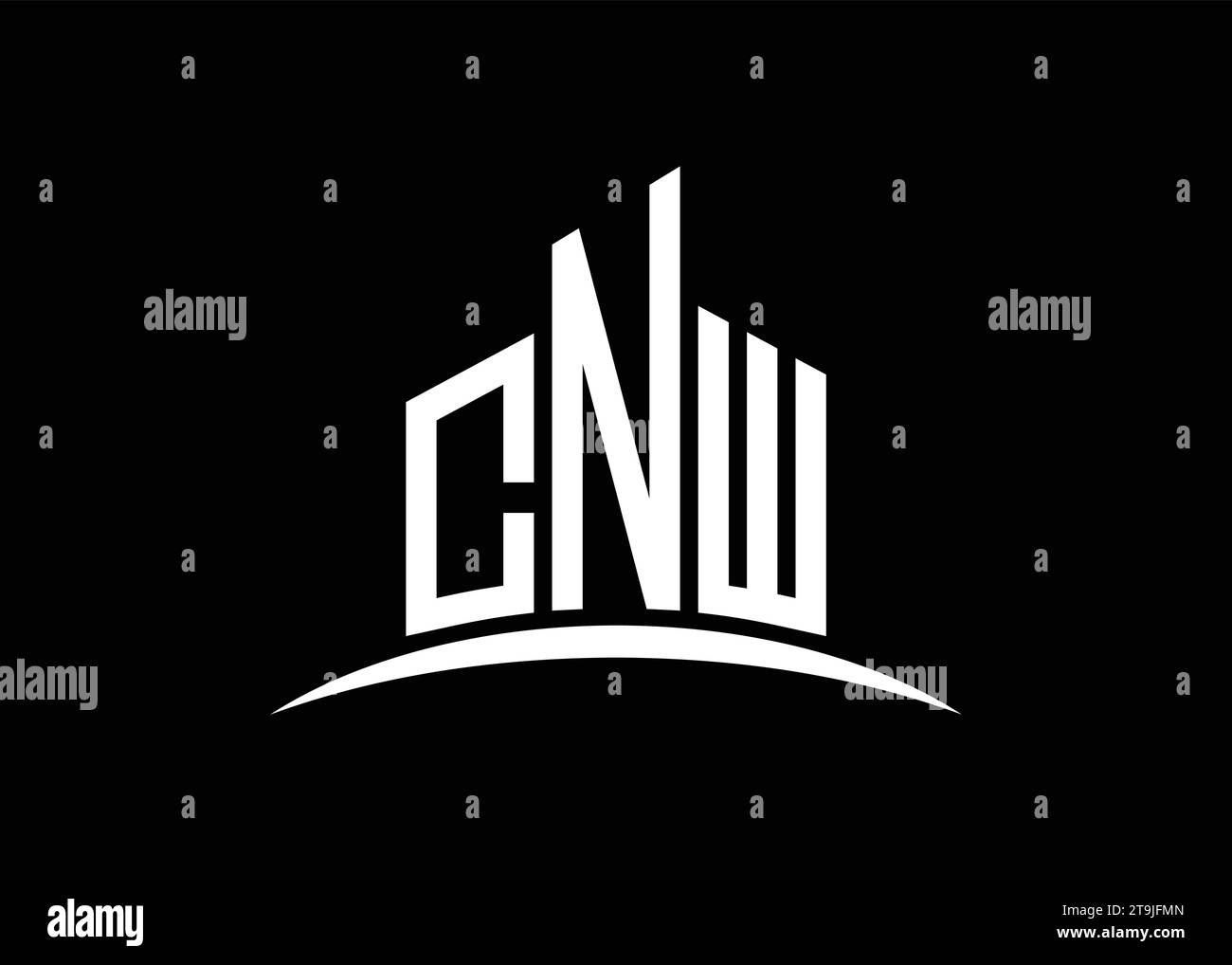 Letter c w n house logo hi-res stock photography and images - Alamy