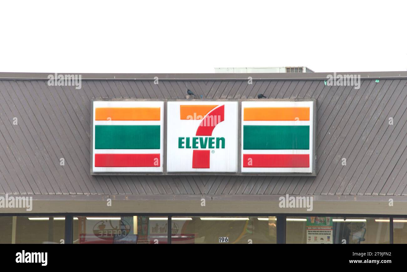 Half Moon Bay, CA - Oct 15, 2022: 7-Eleven Inc. is a Japanese owned American international chain ...
