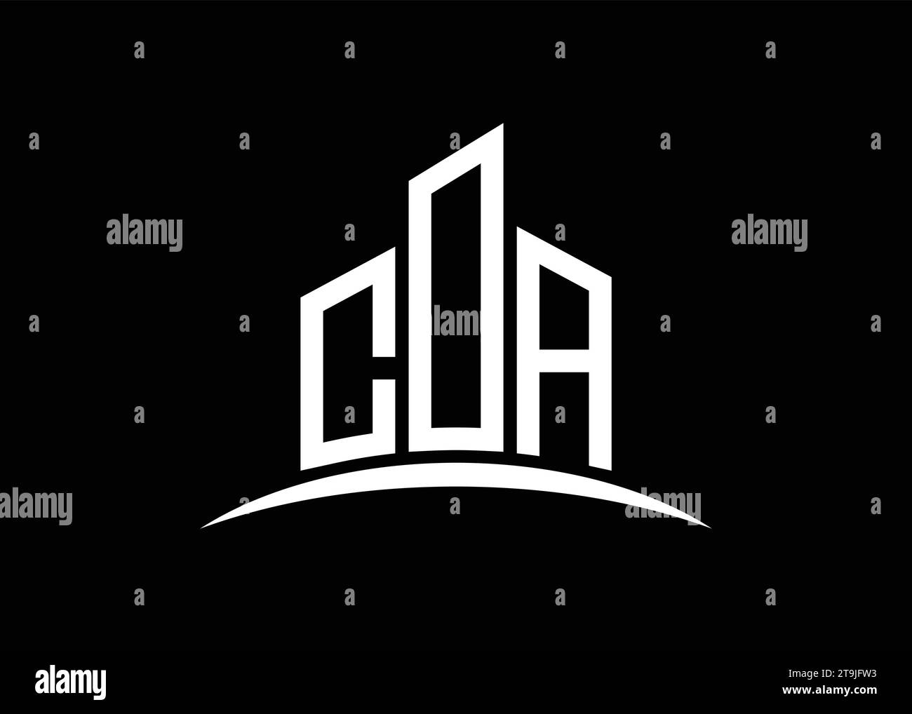 Letter COA building vector monogram logo design template. Building ...