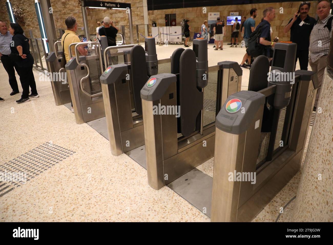Sydney, Australia. 26th November 2023. Barangaroo Metro Station was ...