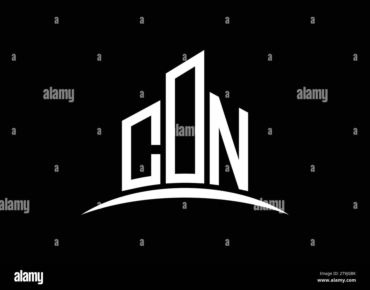 Letter CON building vector monogram logo design template. Building ...