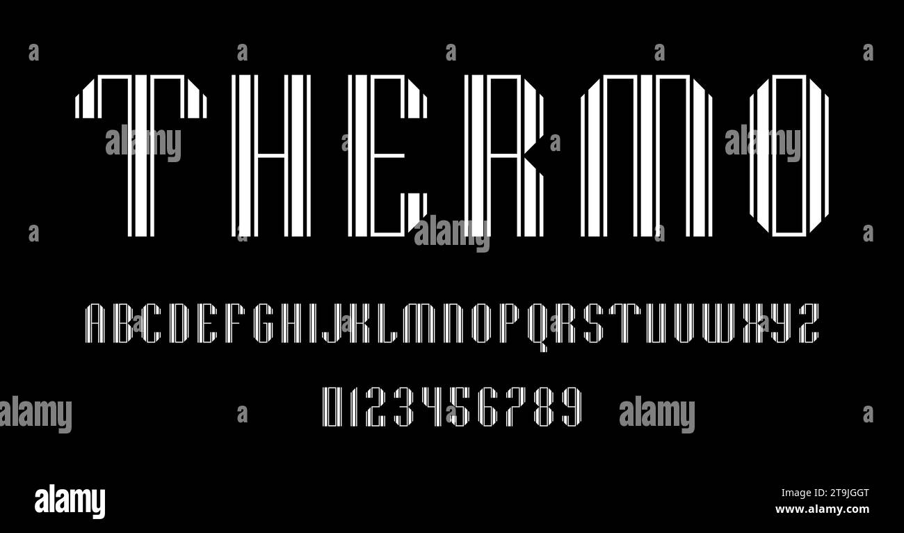 Set of alphabets font letters and numbers modern abstract design with ...