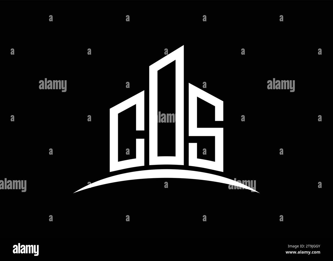 Letter COS building vector monogram logo design template. Building ...
