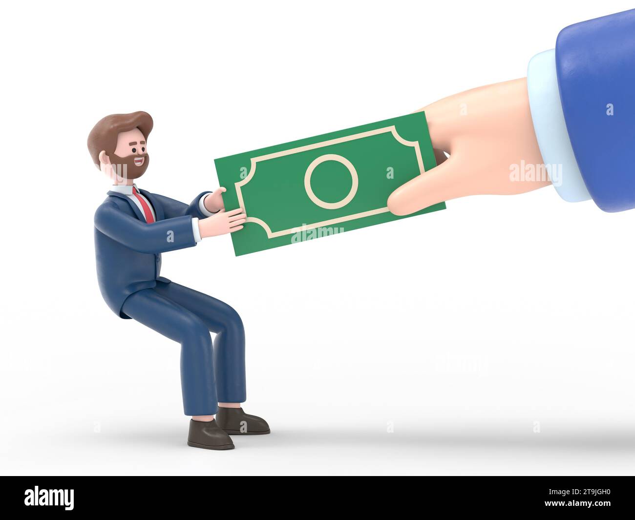 3D illustration of smiling bearded american businessman Bob.Business ...