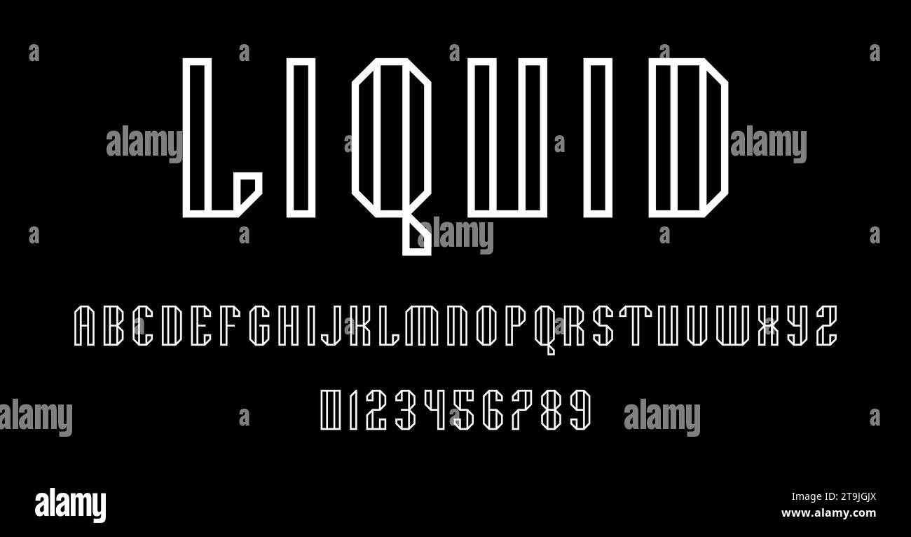 Set Of Alphabets Font Letters And Numbers Modern Abstract Design Vector