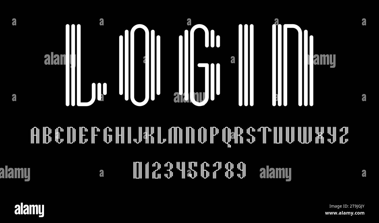 Set of alphabets font letters and numbers modern abstract design with ...