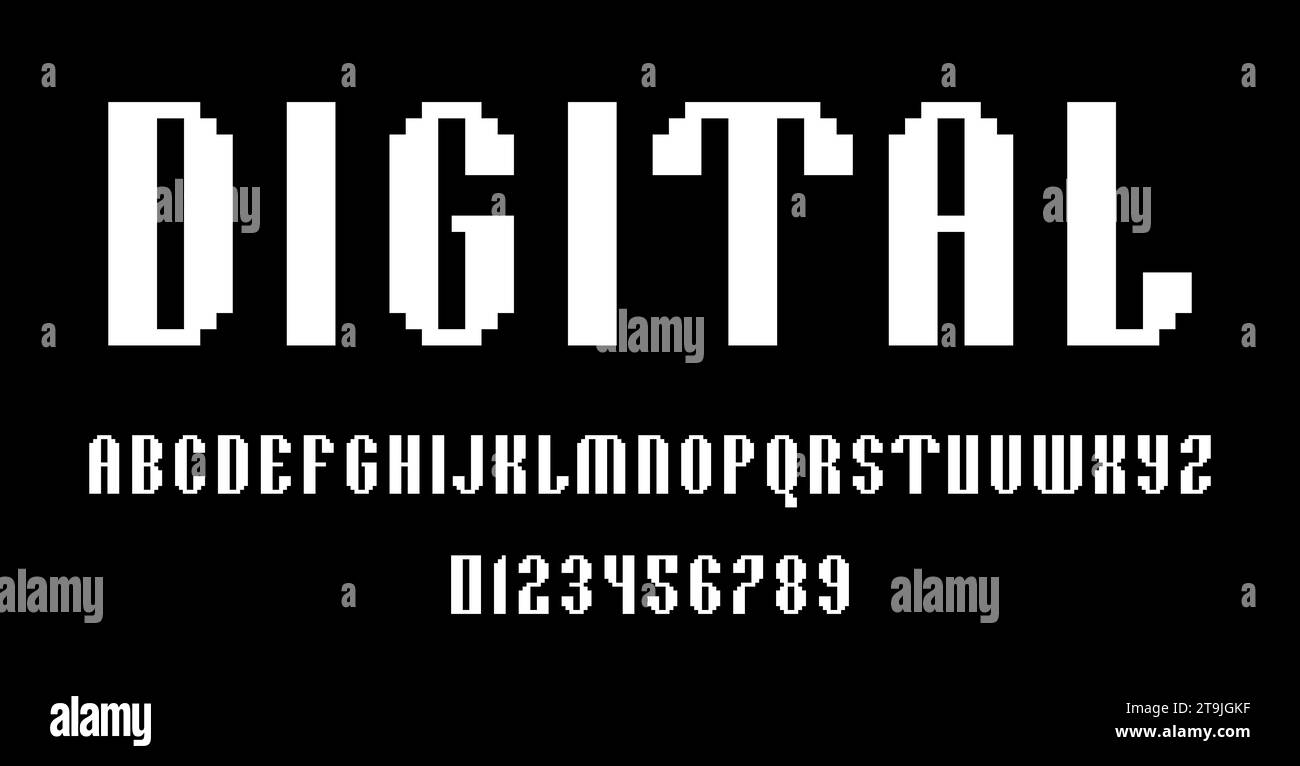 Set Of Alphabets Font Letters And Numbers Modern Abstract Design Vector
