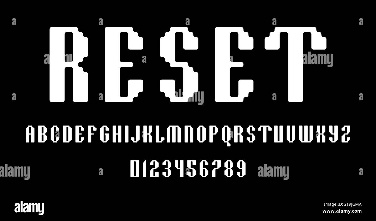 Set of alphabets font letters and numbers modern abstract design vector ...