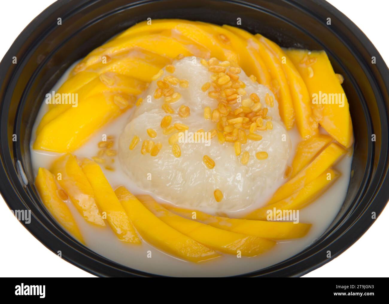 Mango sticky rice, a traditional South Asian dessert made with ...