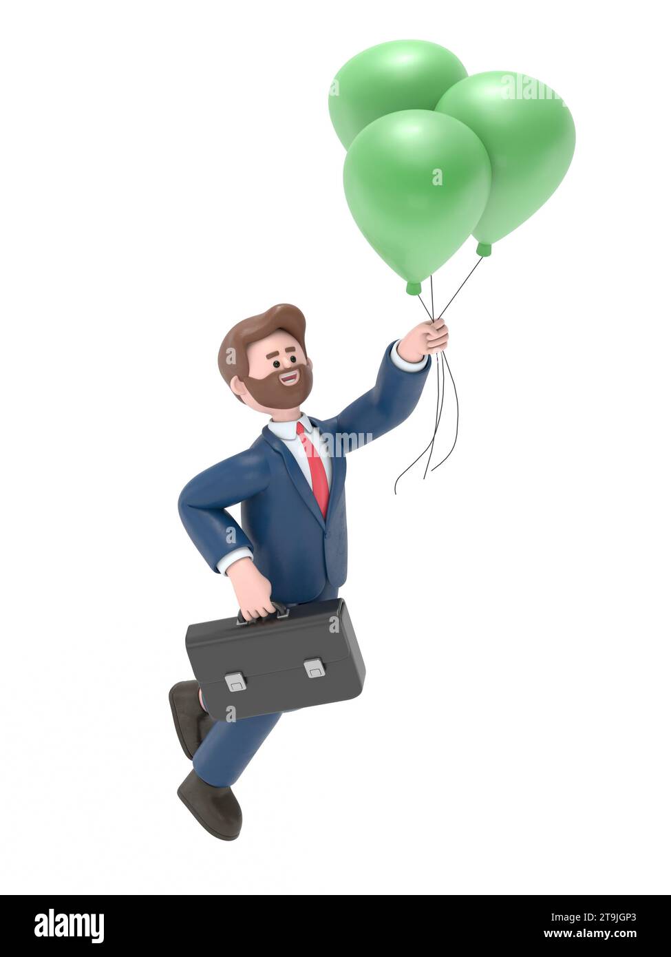 3D illustration of smiling bearded american businessman Bob in business ...