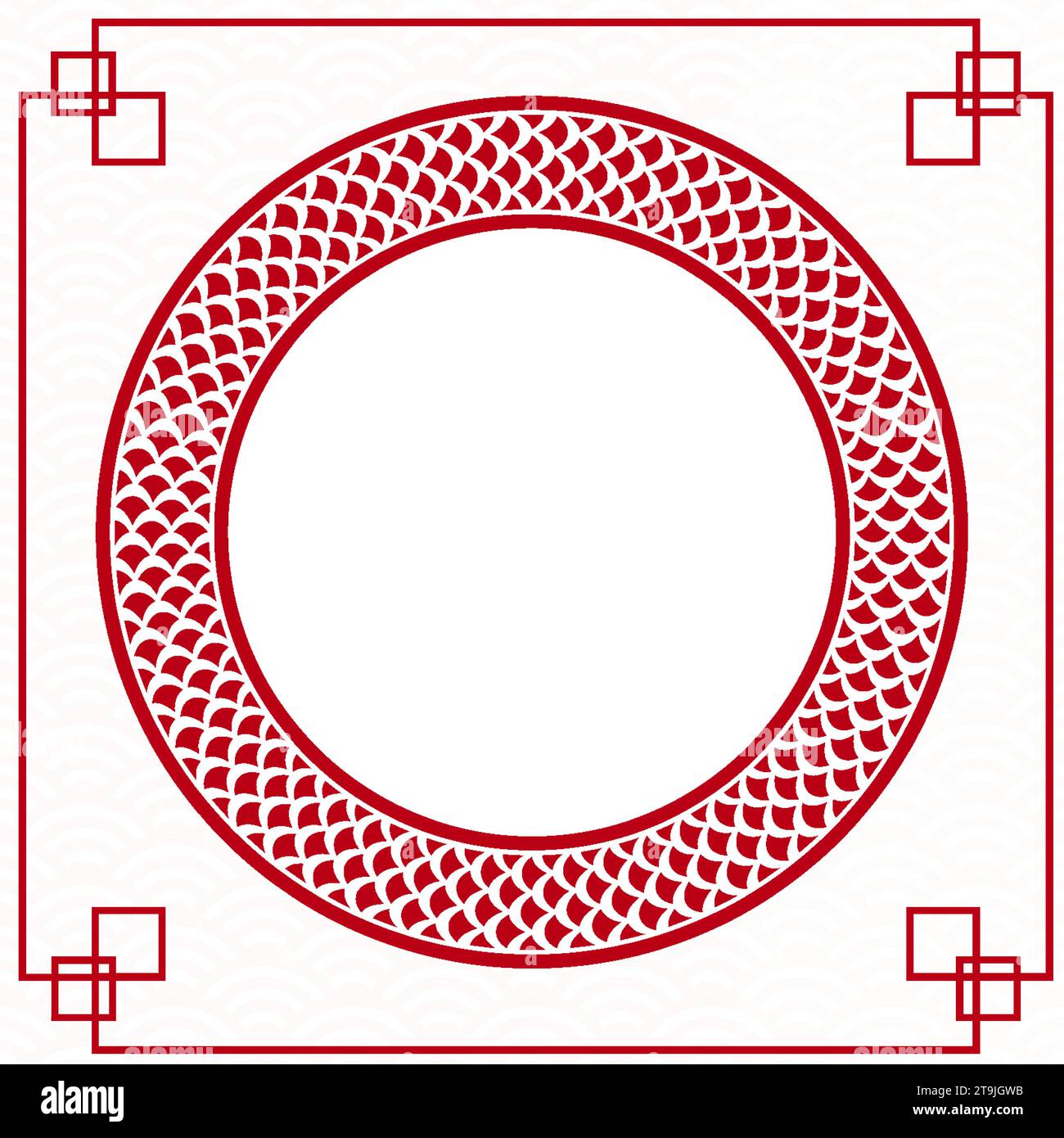 Chinese frame with oriental Asian elements on color background, for ...