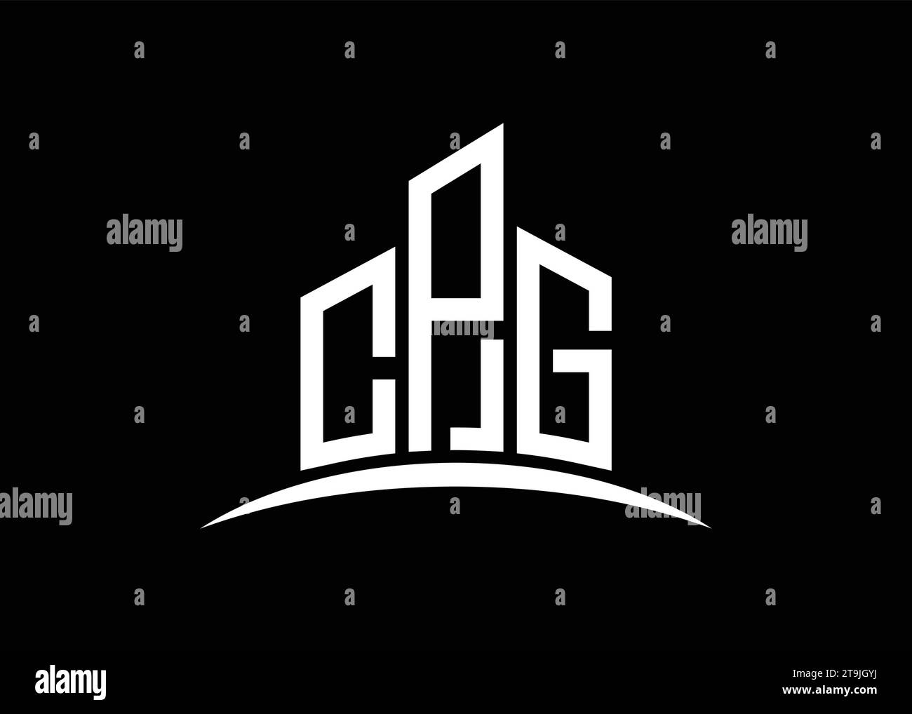 Letter CPG building vector monogram logo design template. Building ...