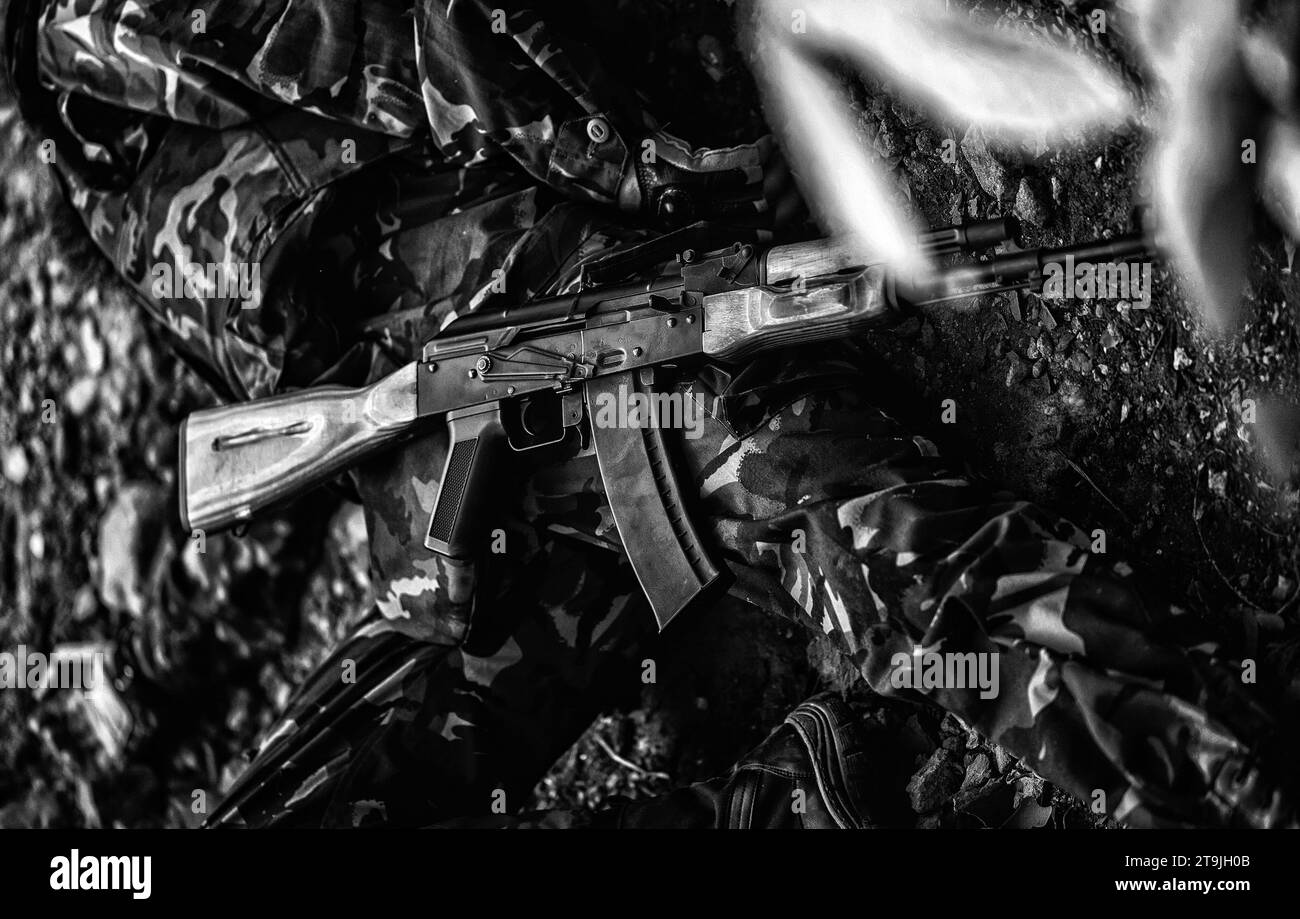 Dead soldier. Dead soldier killed russian soldiers Stock Photo - Alamy