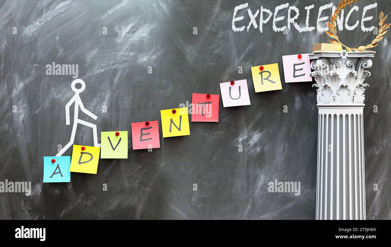 Adventure leads to Experience - a metaphor showing how adventure makes ...