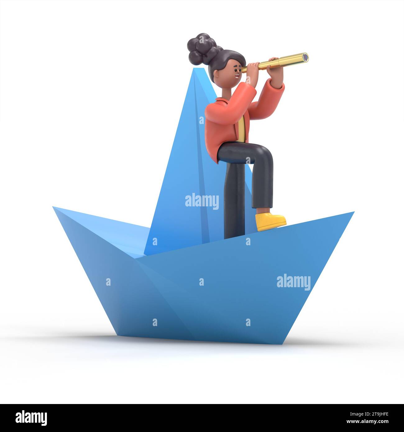 3D illustration of african woman Coco.Direction of business and ...