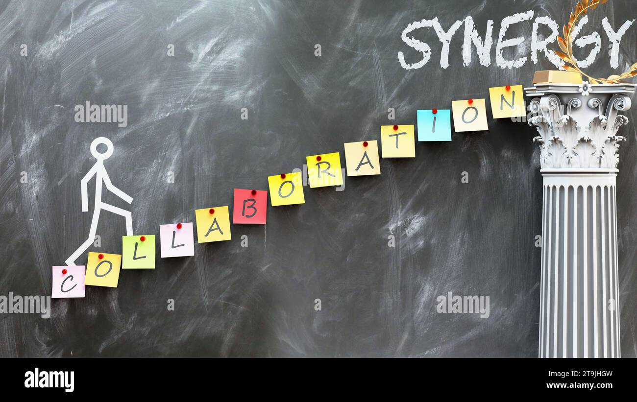 Collaboration leads to Synergy - a metaphor showing how collaboration ... Collaboration leads to Synergy - a metaphor showing how collaboration ...